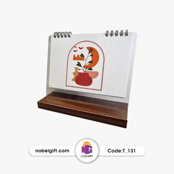 تقویم رومیزی پایه چوبی 1404 - هدایای تبلیغاتی نوبل گیفت